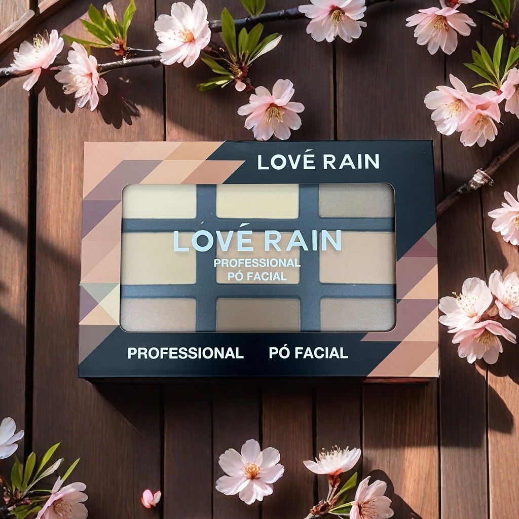 Paleta de Pó Facial Compacto Profissional Para Maquiagem LOVE RAIN/BUBY ...