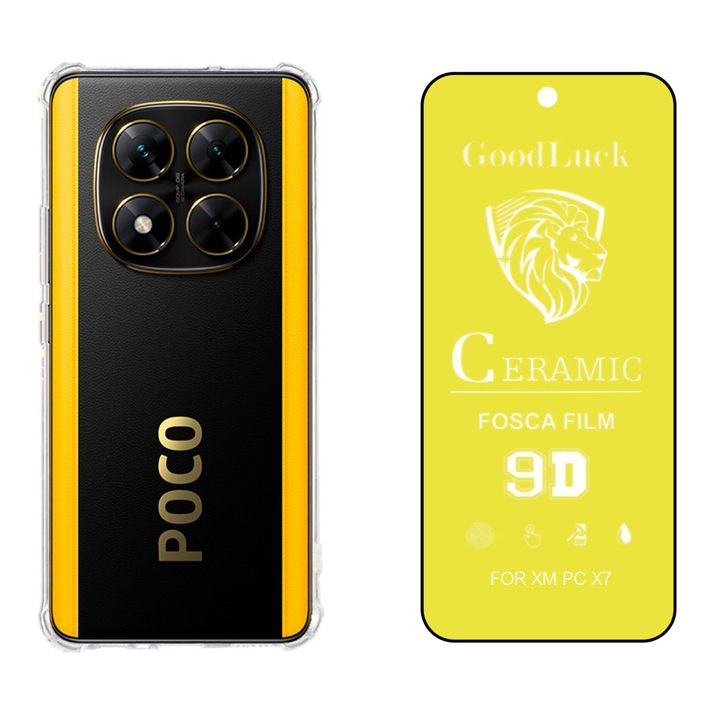 Capa Anti-impacto + Película Cerâmica Fosca Curvada Para Xiaomi Poco X7 5G | Shopee Brasil