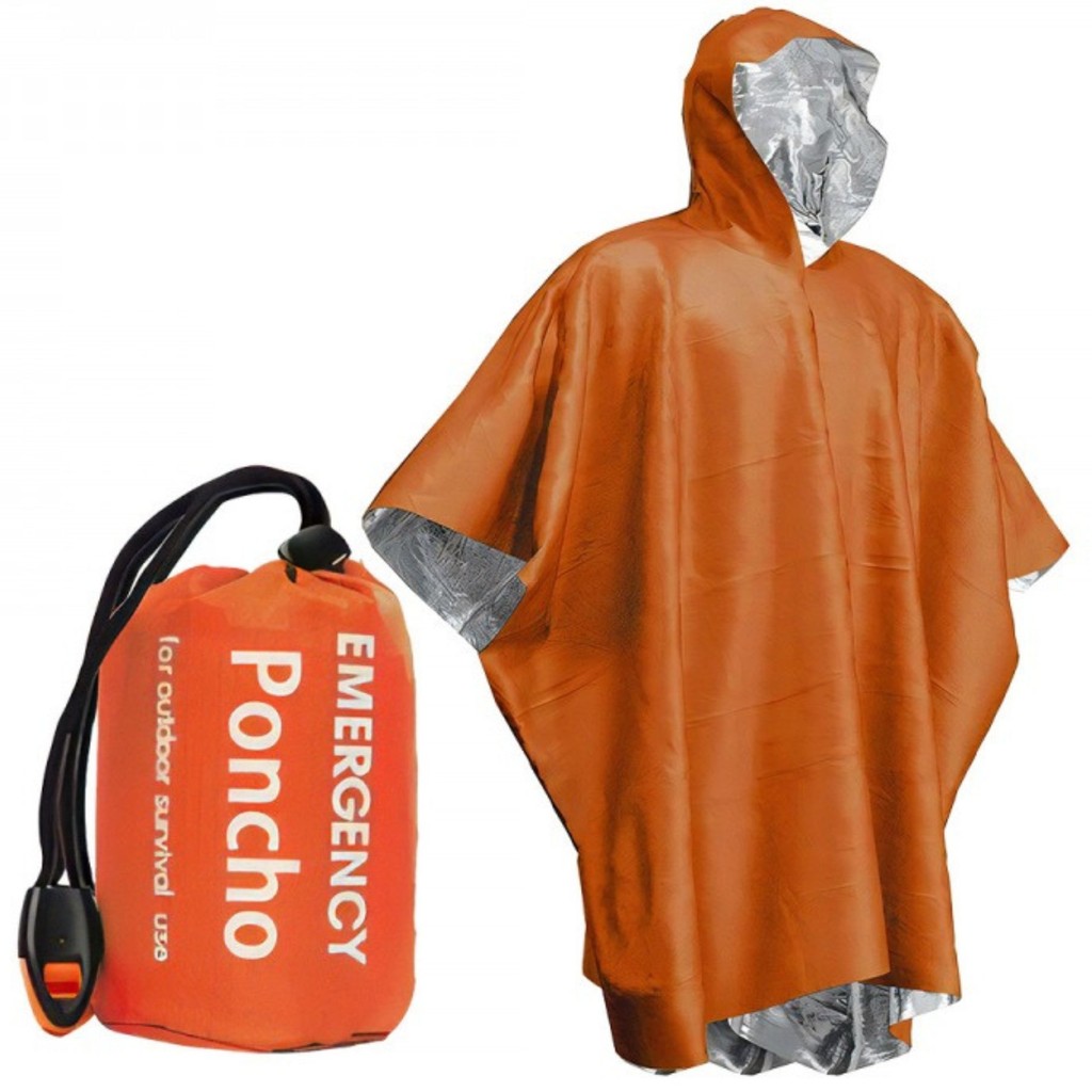 Capa de Chuva Poncho Aluminizado c/ Capuz Emergência Térmico Dispropil ...