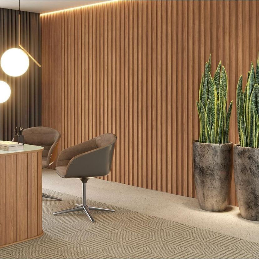 Kit até 60 Placas Painel Ripado - MDF 45x11cm Revestimento Autocolante ...