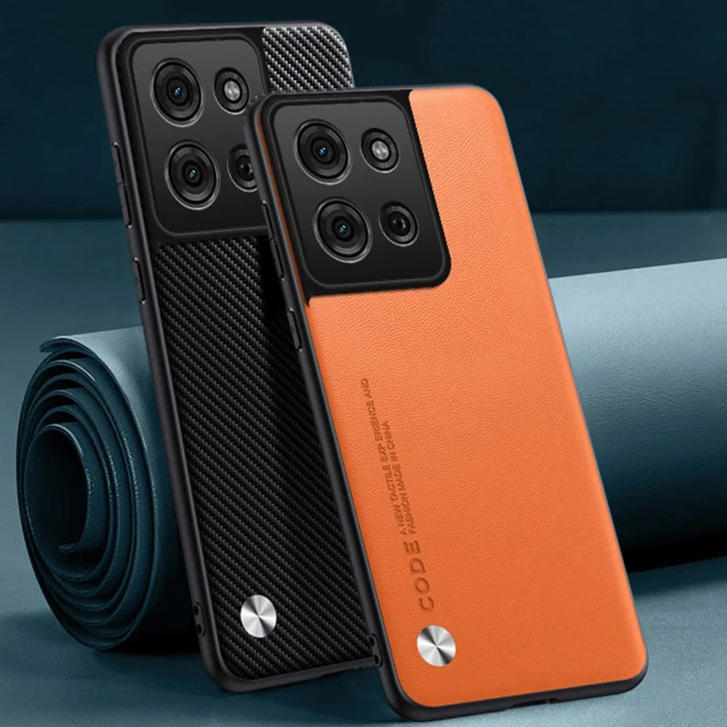 Capa Luxuosa De Couro PU Para Motorola Moto G75 , Traseira De Silicone Fosco , À Prova De Choque ...