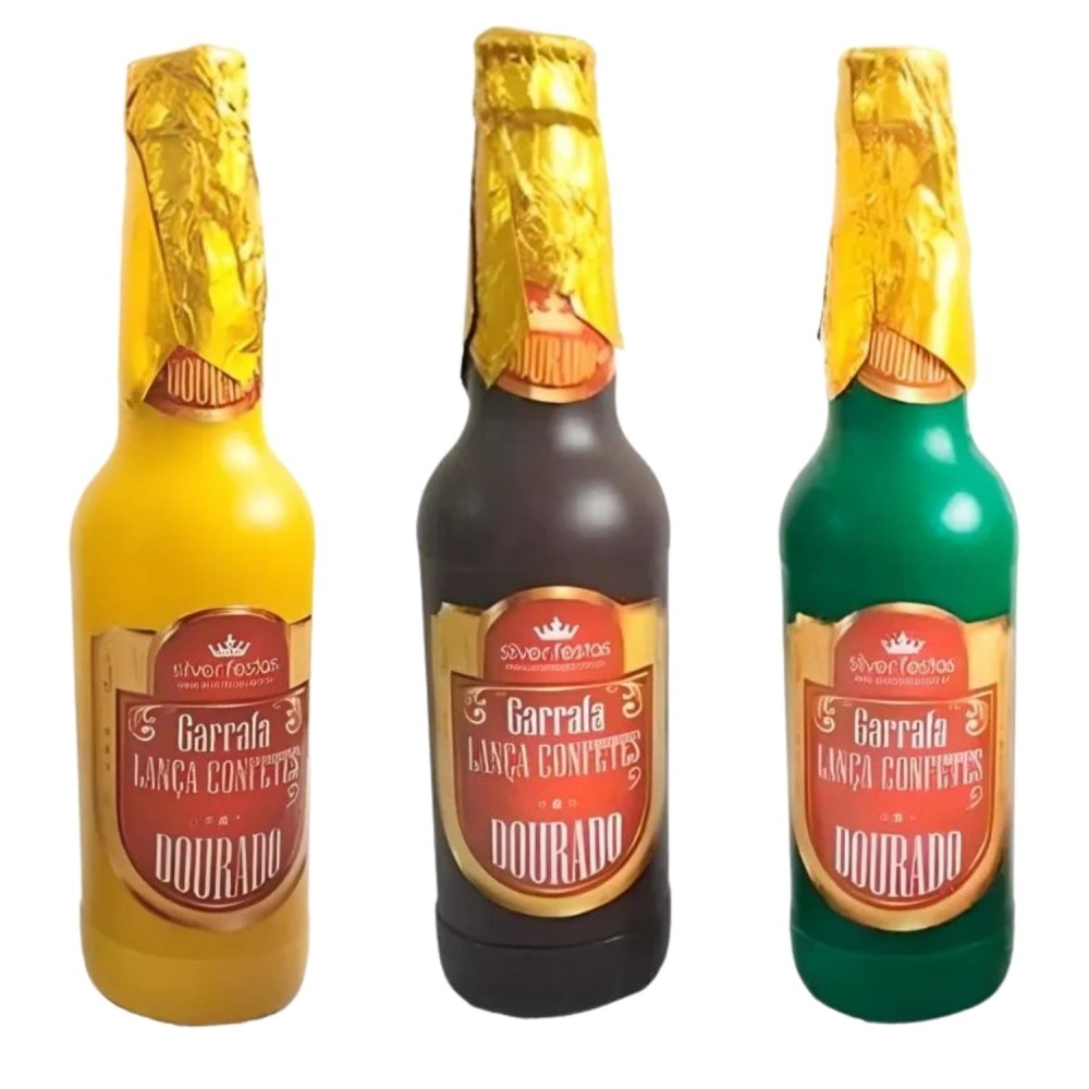 Lança Confete Dourado De Garrafa - Silver | Shopee Brasil