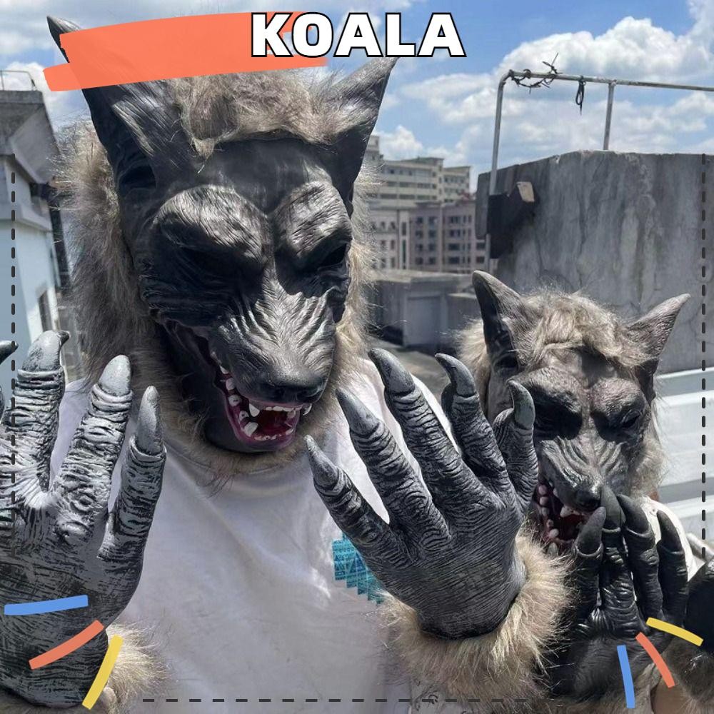Luvas De Lobisomem De Halloween KOALL , Cabeça De Lobo De Cabelo ...