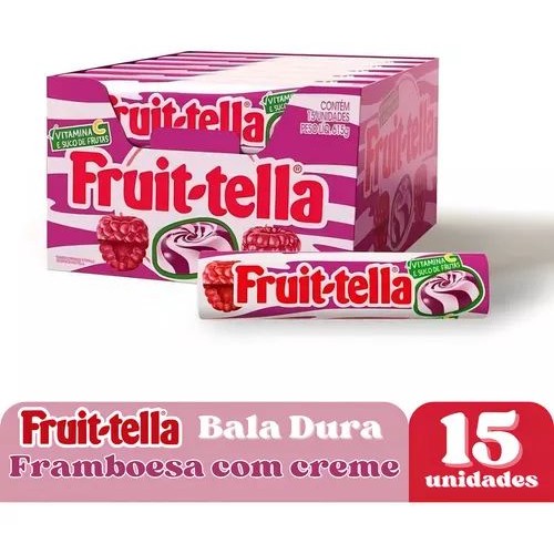 Bala Dura Fruittella Framboesa Com Creme Van Melle Com 15 Unidades De 41g | Shopee Brasil