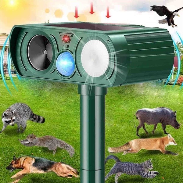 Repelente Solar Ultra-Sônico para Espantar Rato Gato Pombo Cobra ...