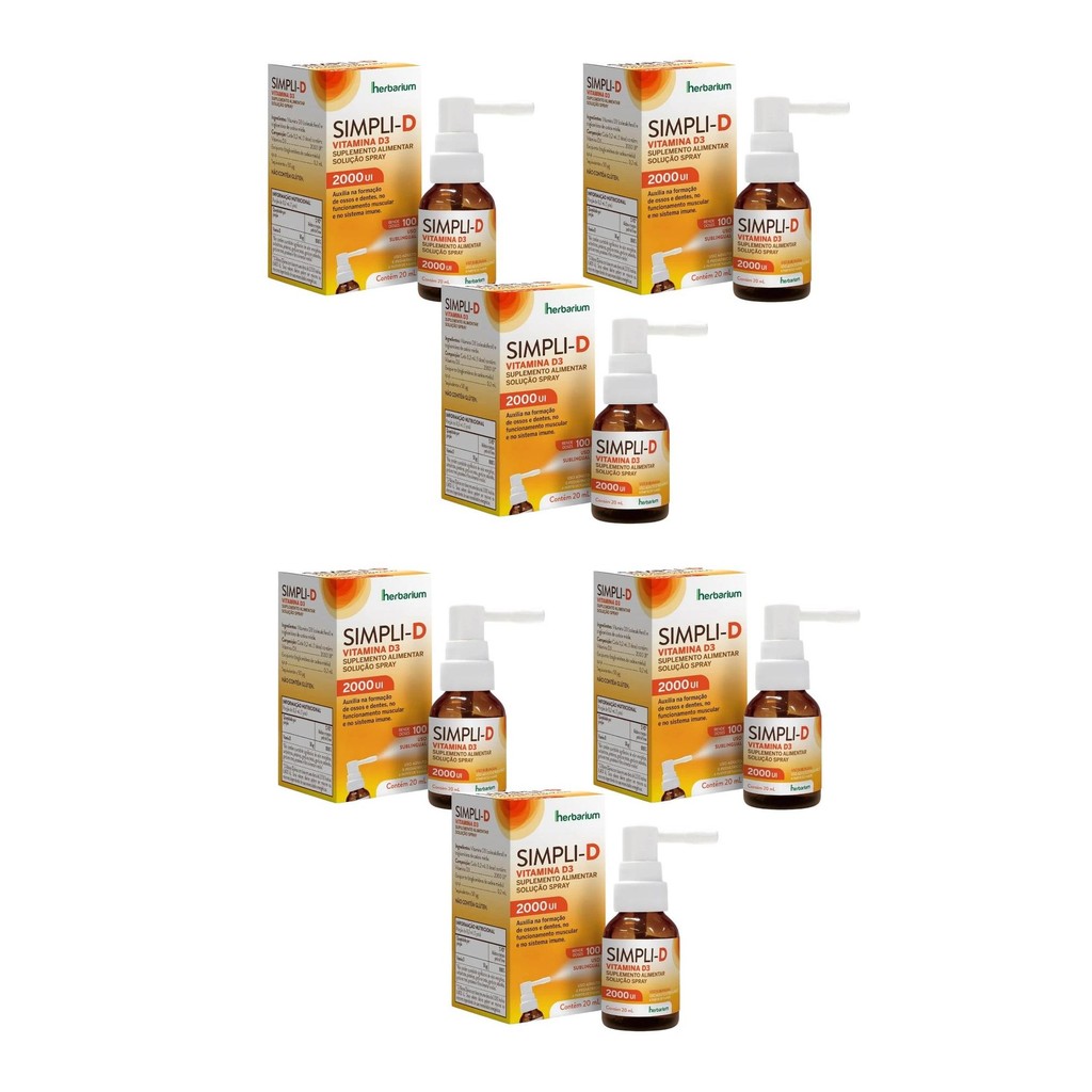 Kit Simpli-D 2000UI Herbarium Com 6 Unidades De 20ml Cada | Shopee Brasil