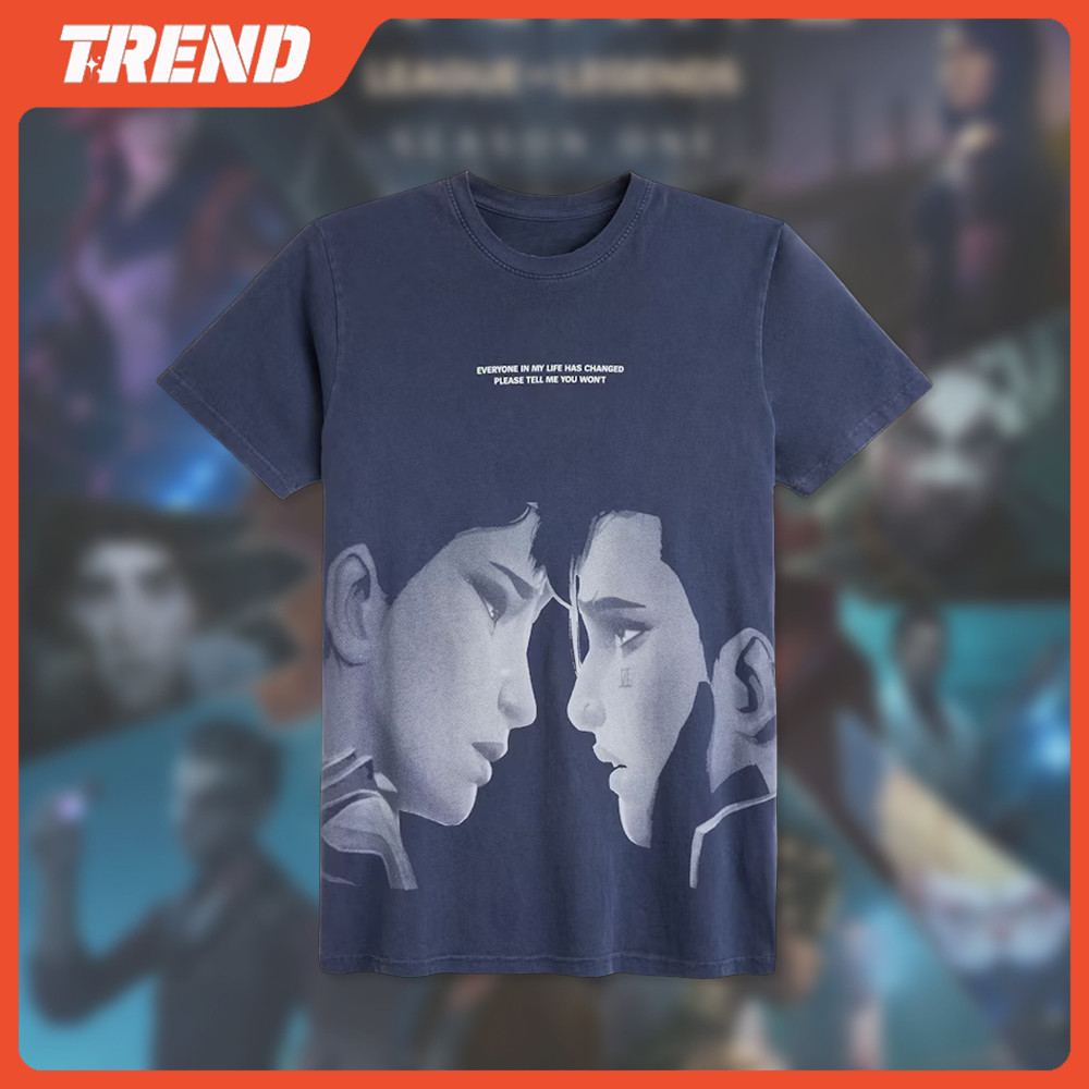 LEAGUE OF LEGENDS ARCANE Merch Camiseta De Algodão Plus Size CAITLYN ...