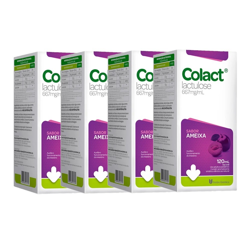 Kit 4 Suplemento Colact Sabor Ameixa 120mL - União Química | Shopee Brasil