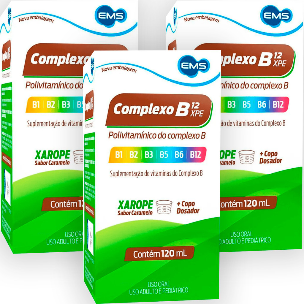 Vitaminas do Complexo B Ems 120ml Vitamina B12 Engordar Ganho de Peso - Envio 24 horas | Shopee ...