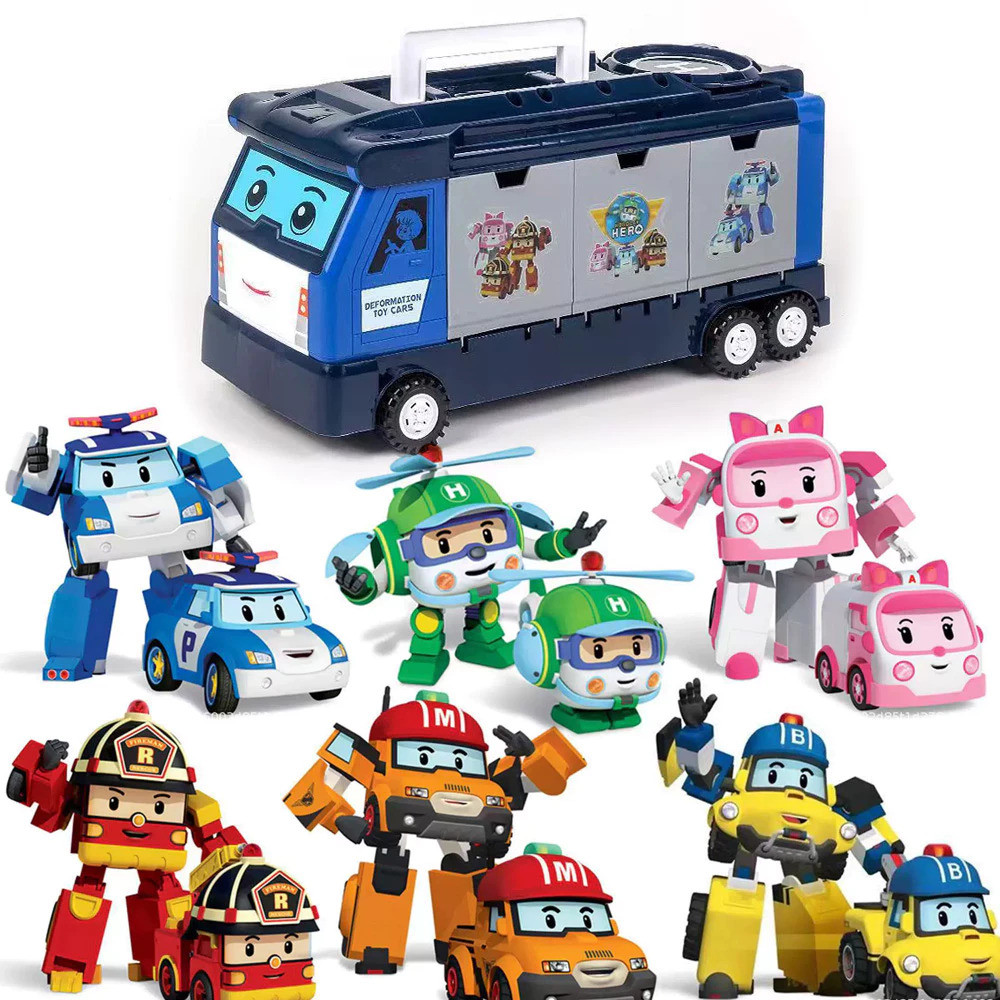 Poli Deformação Transformador Carros de Polícia Robô Âmbar Helly Carro ...