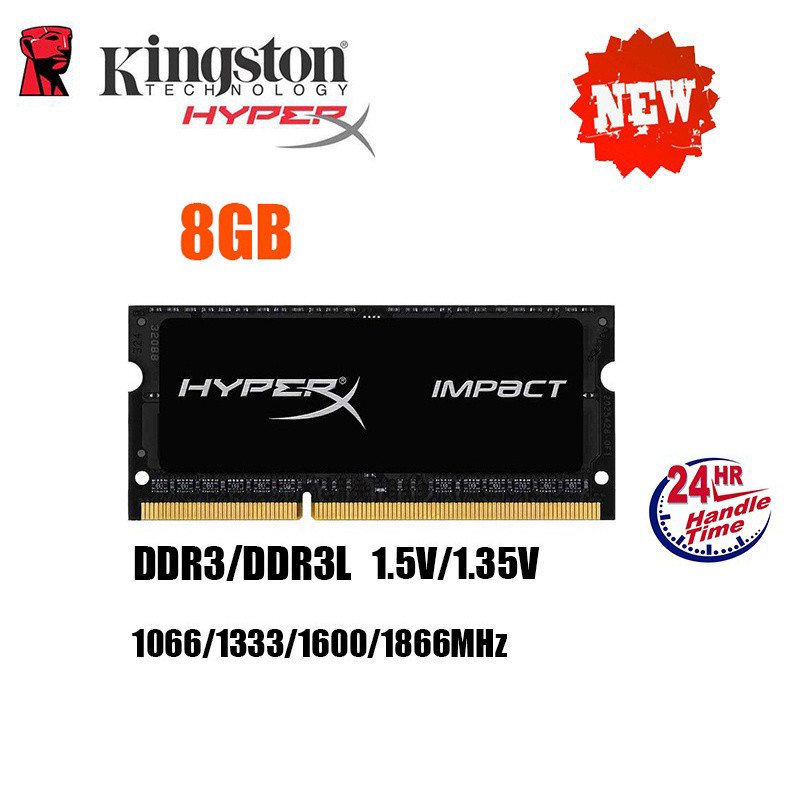 HyperX Impact 4GB 8GB SODIMM PC3-10600/12800/14900S DDR3 1333/1600/1866Mhz 204pin 1.5V/1.35V ...
