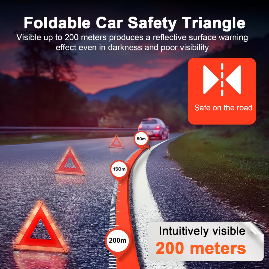 Compact Reflective Hazard Sign Warning Triangle or Car Eu Approved ...