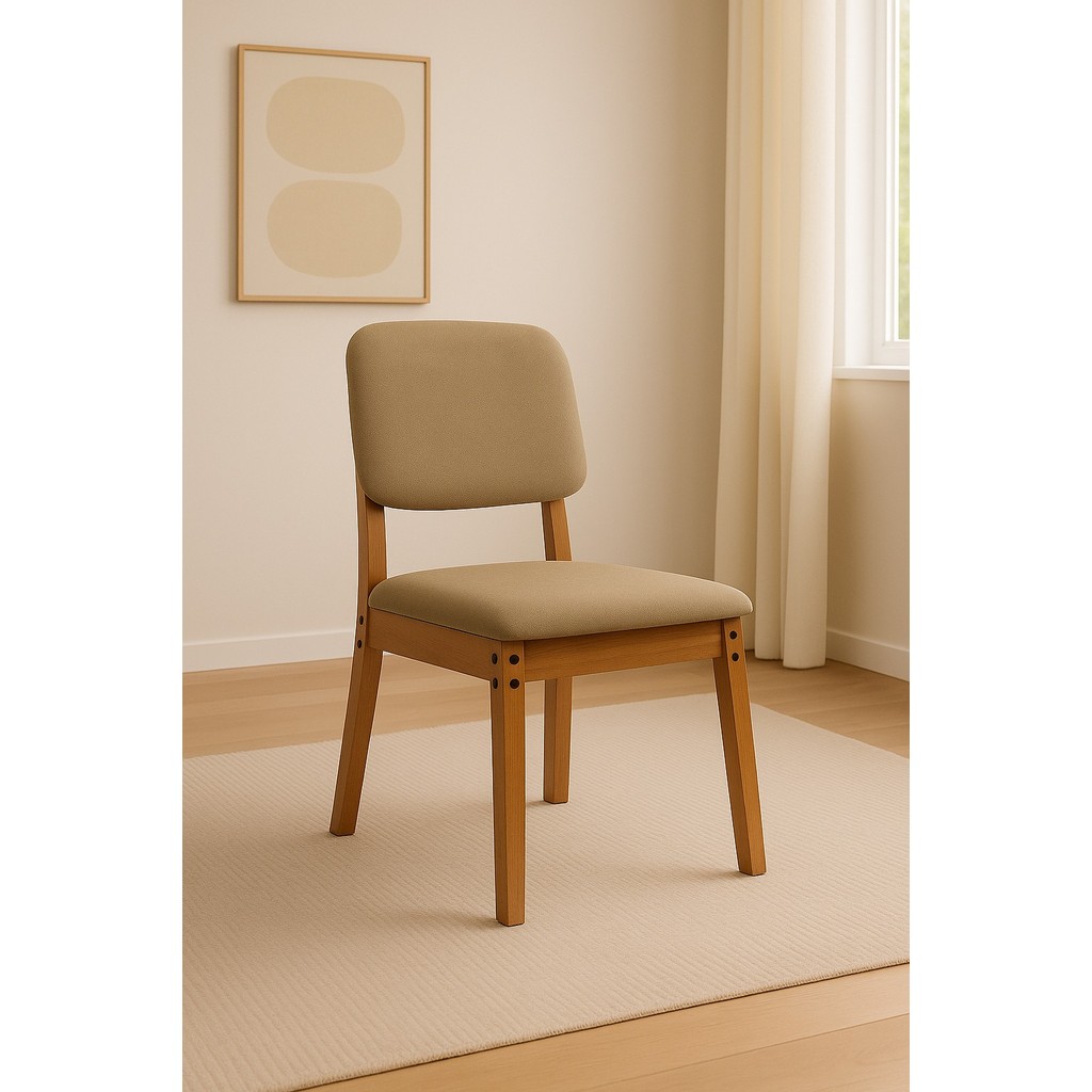 Kit 4 Cadeiras de Jantar Paris Base 100% Madeira Eucalipto Tratado Tecido do Estofado Em Linho ...