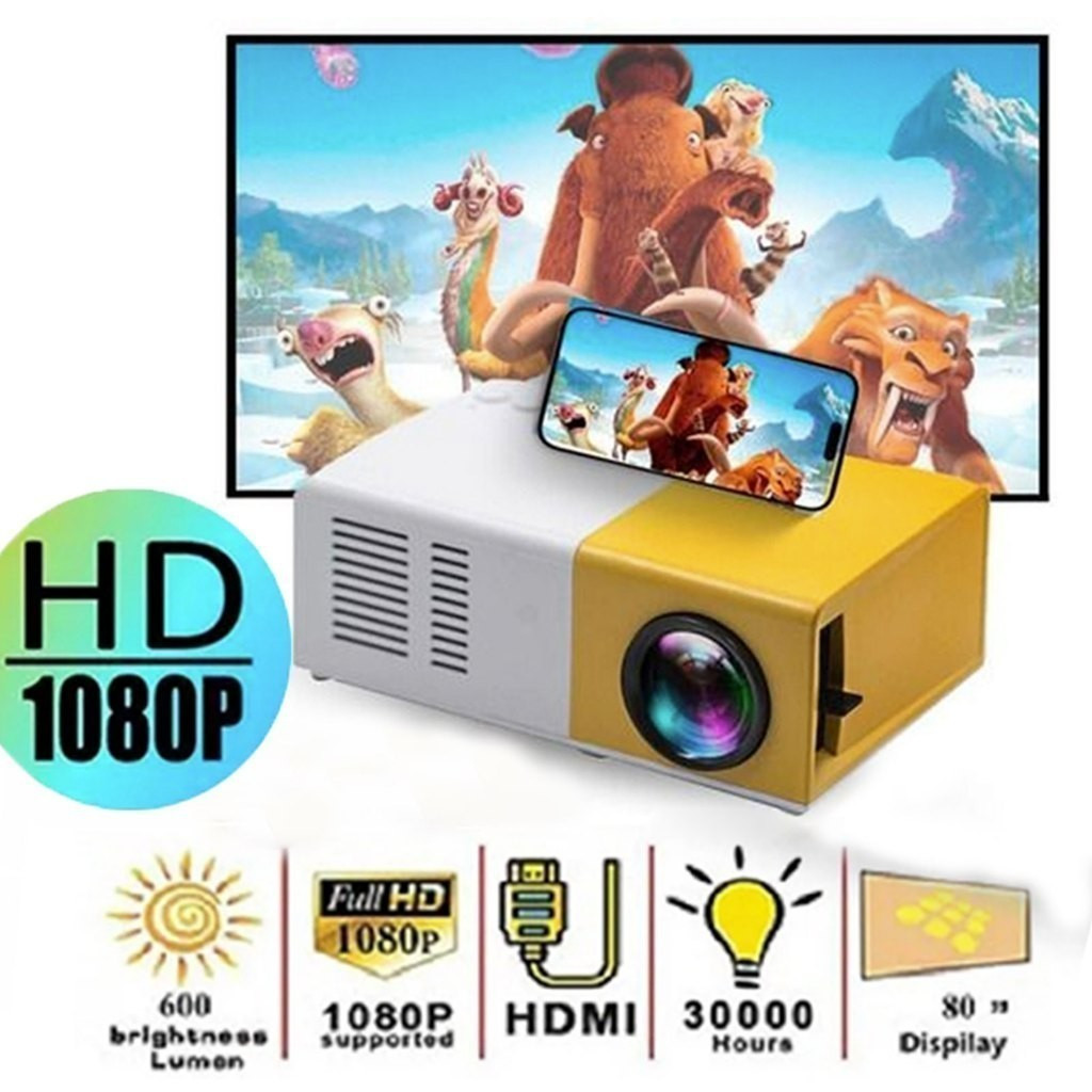 Projetor 4K HD 150 Polegadas Celular, Tv B0x, Xbox, PS, Pc, Wifi HY300 ...