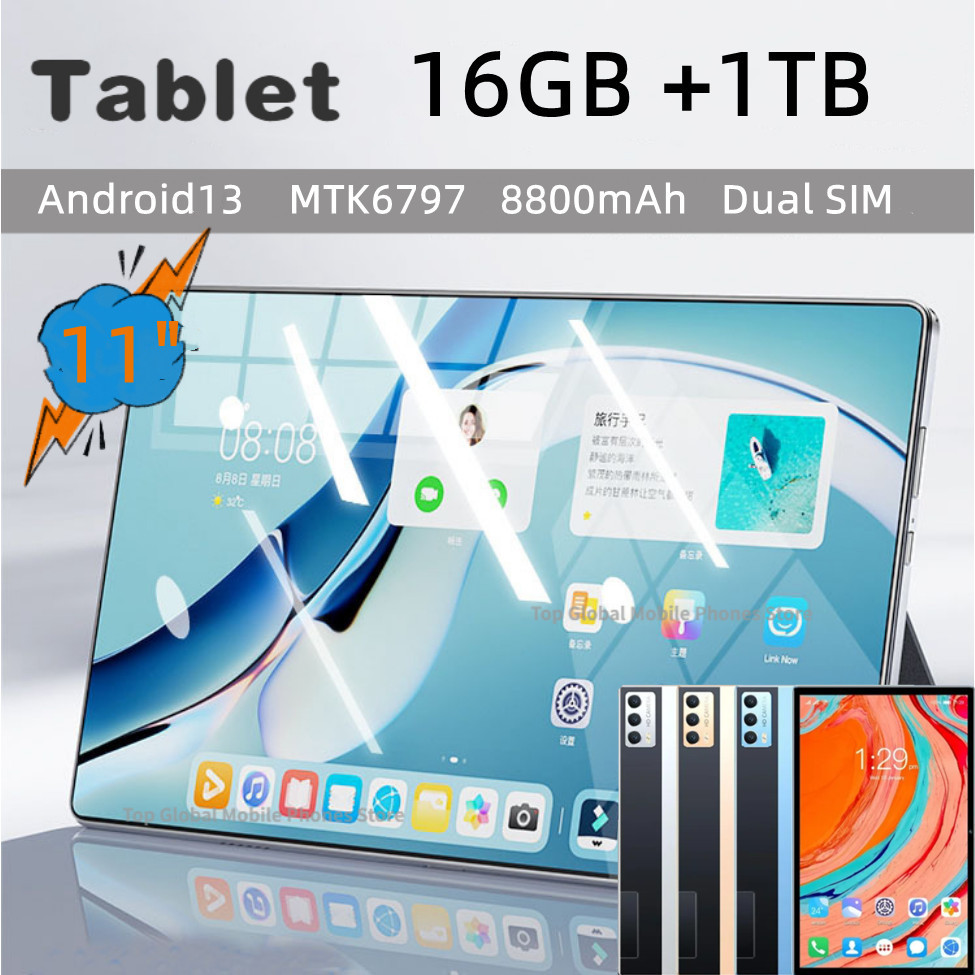 Versão Global Original Tablet PC 11-Polegada HD Android13 16GB + 1T 5G ...
