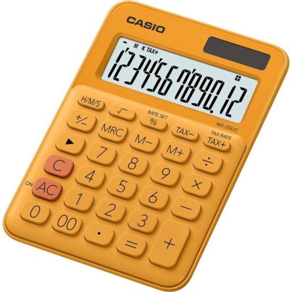 Calculadora De Mesa Casio Ms20uc 12 Dígitos Laranja [f002] | Shopee Brasil