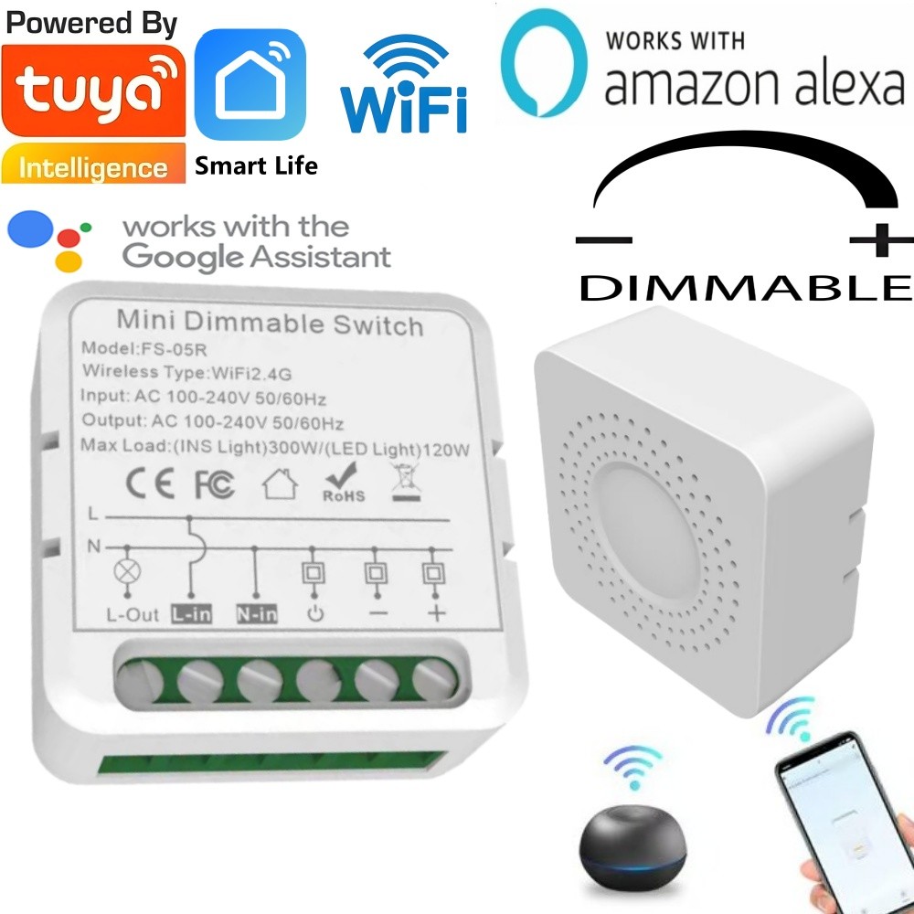Dimmer Tuya WiFi Smart Dimmers Switch Module Suporta Controle De Voz ...