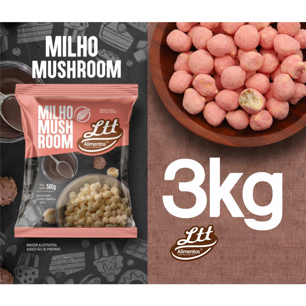 Milho Mushroom 3kilo Pipoca Gourmet | Shopee Brasil
