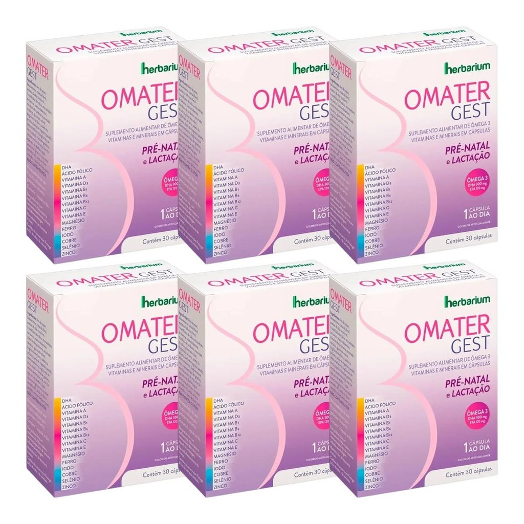 Kit Omater Gest Herbarium Com 6 Unidades De 30 Cápsulas Cada | Shopee ...