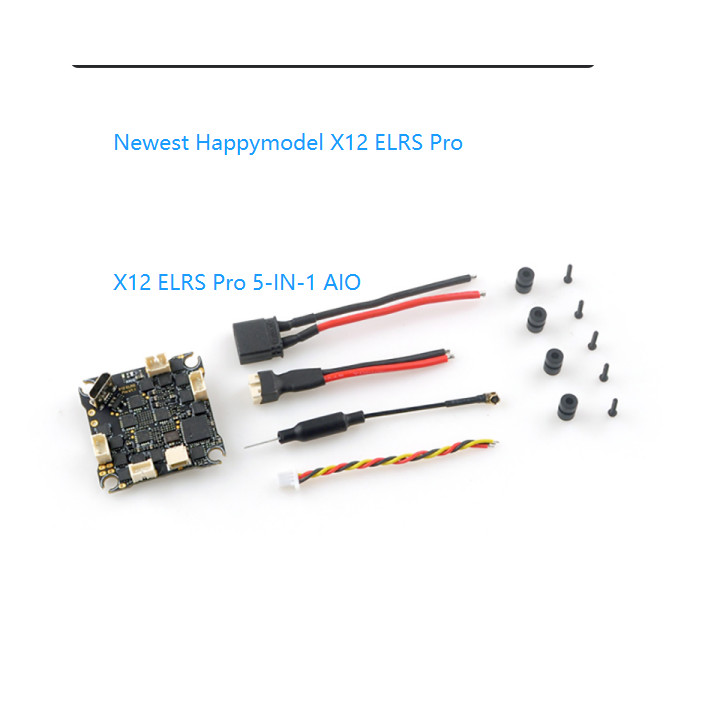 Happymodel X12 ELRS Pro AIO 5-Em-1 Controlador Fllight Embutido 2.4G V3.0/400mW Aberto VTX/12A ...