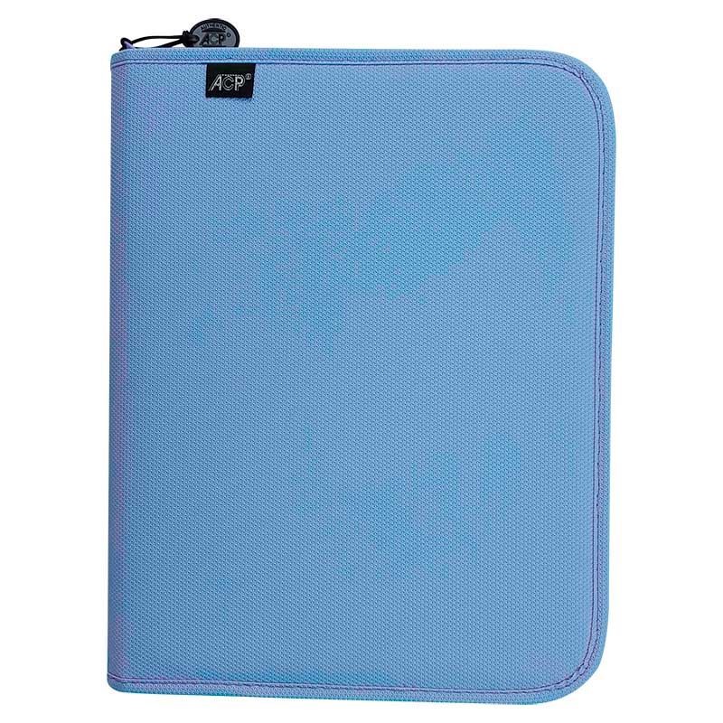 Fichario Azul Ziper Completo 4 Argolas 96fls Com Estojo Acp | Shopee Brasil