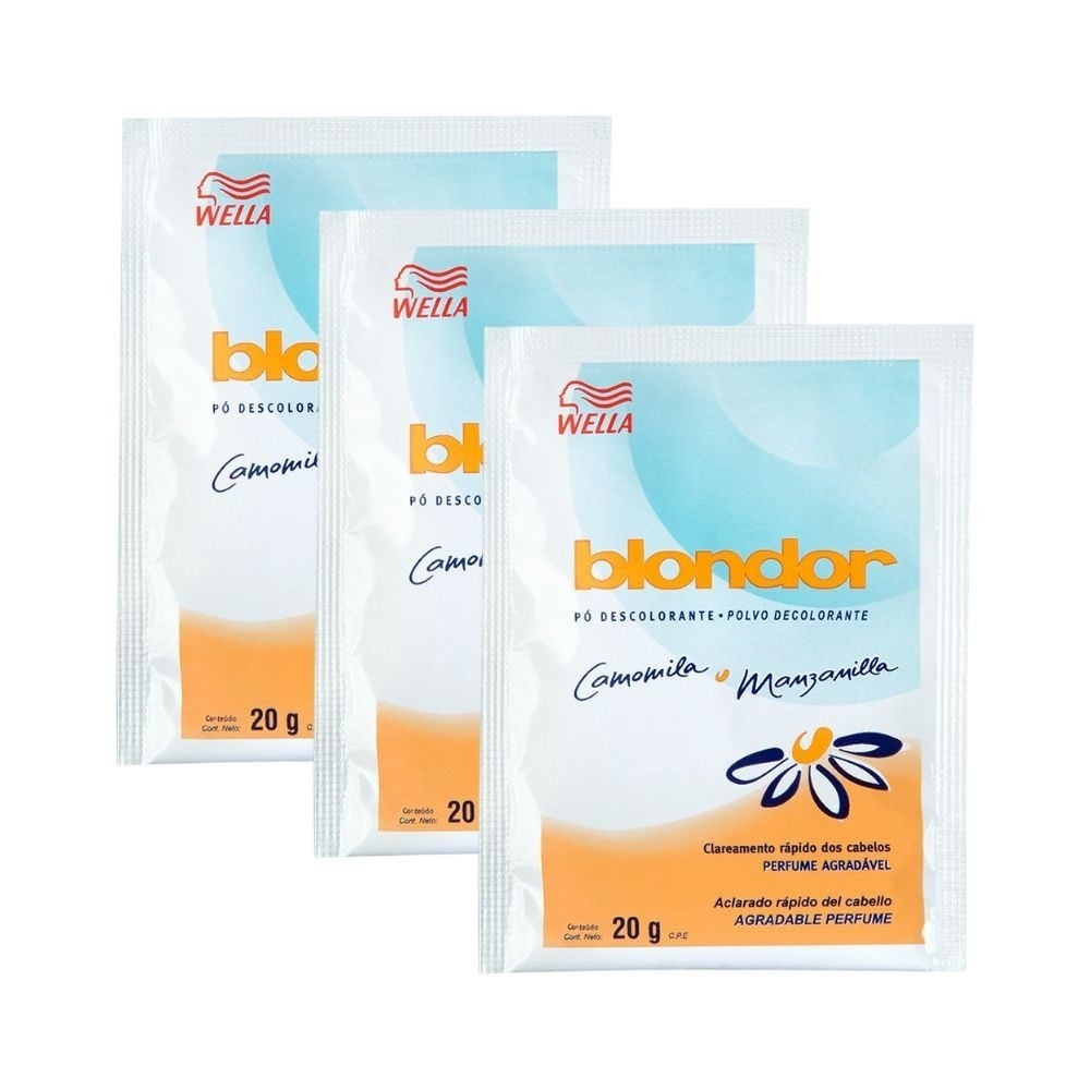 Blondor Descolorante Kit om 3 Sachês Camomila 20g cada | Shopee Brasil