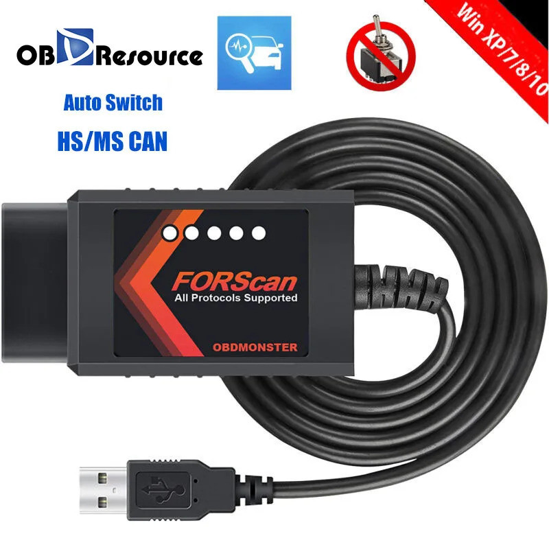 FORScan ELM327 V1.5 USB HS /MS CAN para Ferramentas de Scan de Carro ...