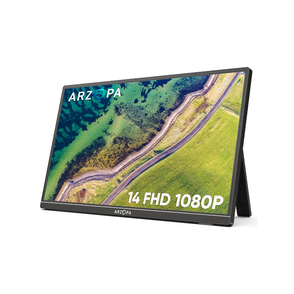 Monitor Portátil, ARZOPA 14" A1S FHD 1080P Externo com Alto-falantes ...