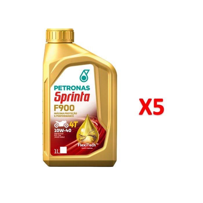 5 Petronas Sprinta 10w40 F900 SN Sintético Moto 4t Jaso Ma2 1L | Shopee Brasil