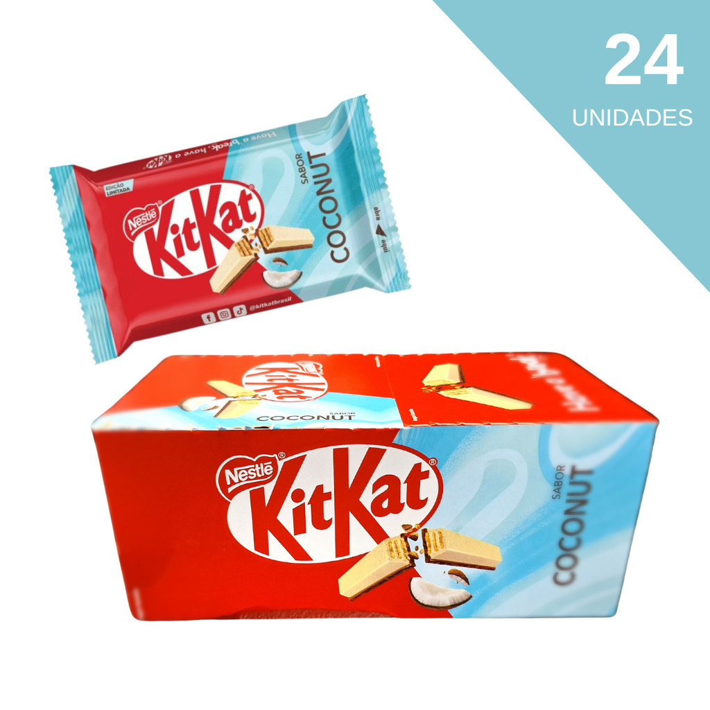 Chocolate Kit kat Coconut Edição Limitada 24 Unidades 41,5g Nestlé Flex ...