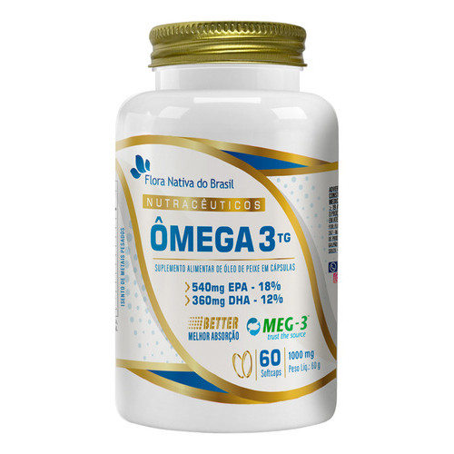 Ômega 3 Tg 60 Cápsulas Flora Nativa 540mg Epa 360mg Dha | Shopee Brasil