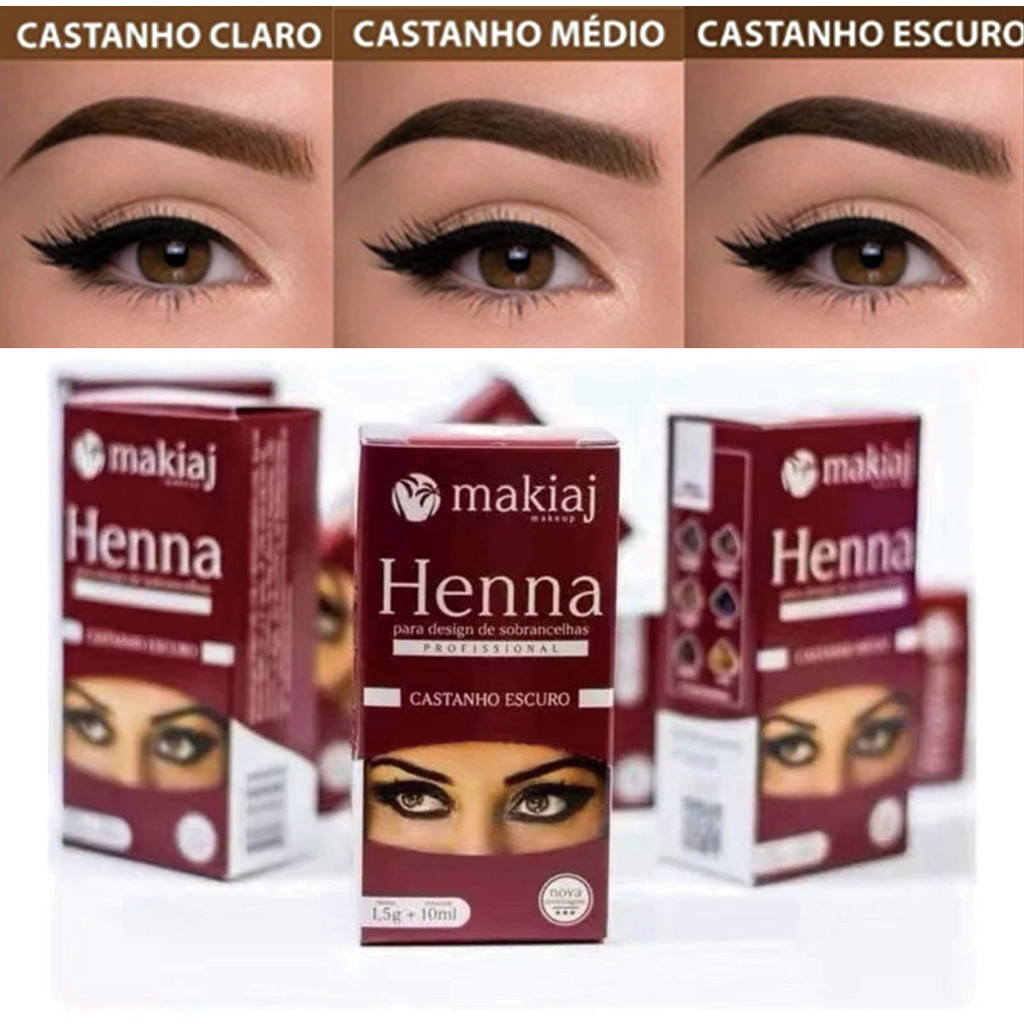 Henna Makiaj para Sobrancelhas – Kit Completo c/ Fixador e Acessórios ...