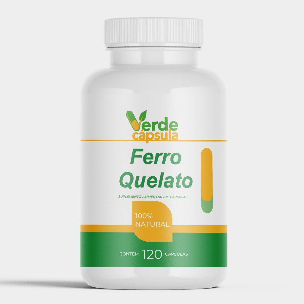 Ferro Quelato 120 Cápsulas - Bisglicinato Ferroso - Verde Cápsula ...