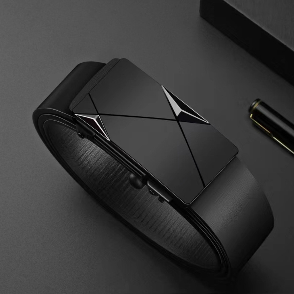 Cinto De Couro Sintético Elegante Masculino Com Fivela Automática ...