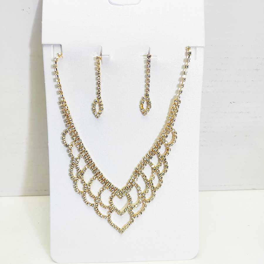 Colar Brinco Conjunto Noiva Festa Casamento Strass Delicado | Shopee Brasil