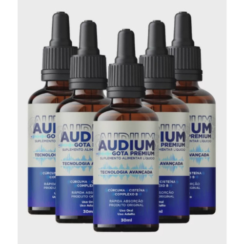 Audium gotas Premium 30ml 5 frascos - original - 5 frascos | Shopee Brasil