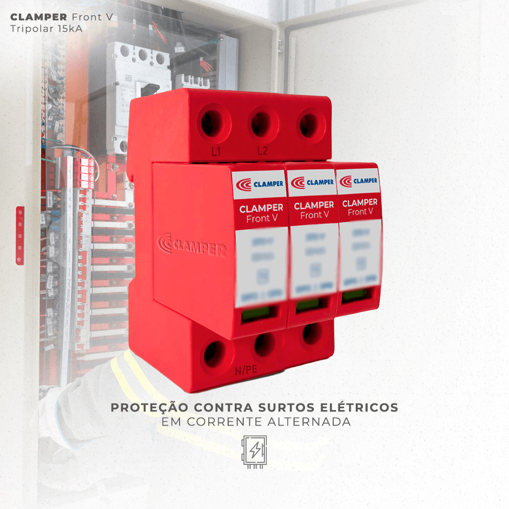 DPS CLAMPER Front V Tripolar 275V 15kA 3+0 Classe II | Shopee Brasil