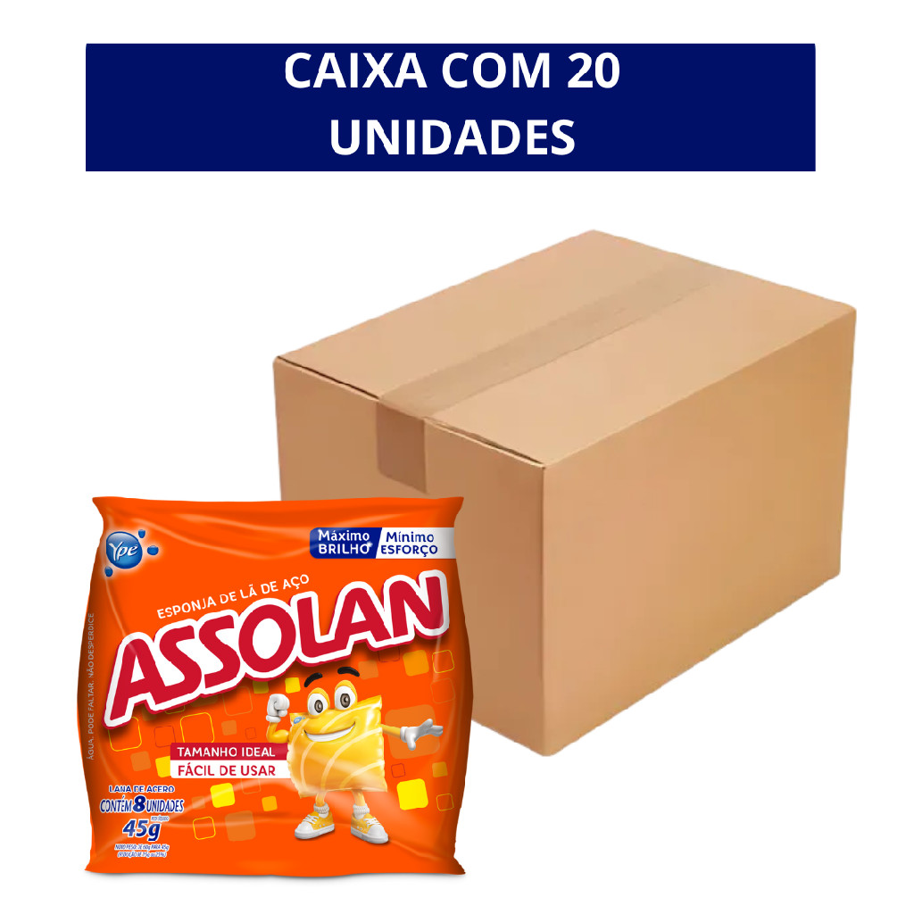 Kit C/20 Pacotes de 45g com 8 Unidades Esponja La Aco Assolan Quimica ...
