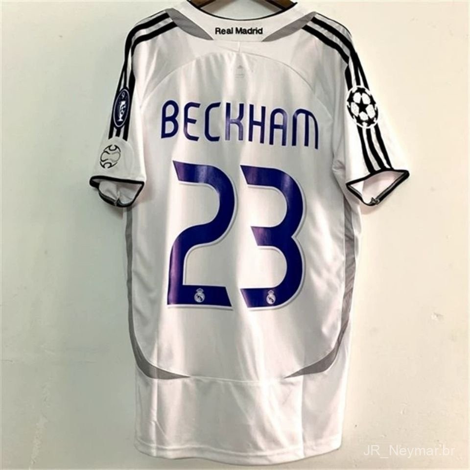 Retro 2006 Retro BECKHAM RONALDO Camisa De Futebol Dos Homens 06 Real ...