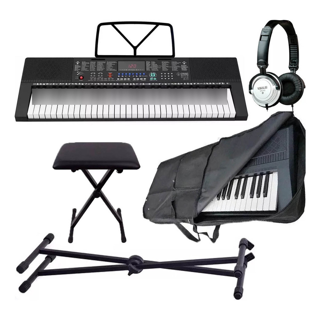 Teclado Iniciante New Spring Tc 161 - 5 Oitavas C/ Bag E Kit | Shopee Brasil