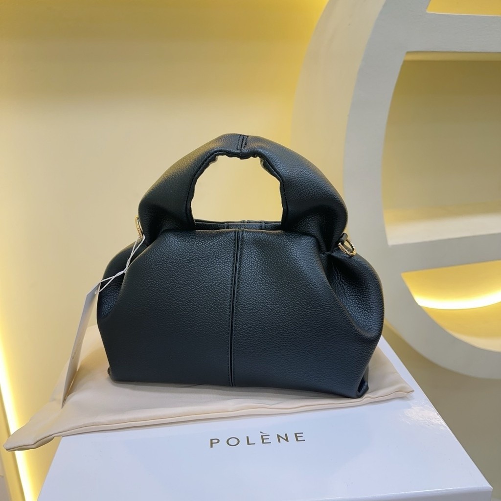 [Caixa De Presente] Polene Dumpling Bag 22.5cm Moda Couro Genuíno Bolsa ...