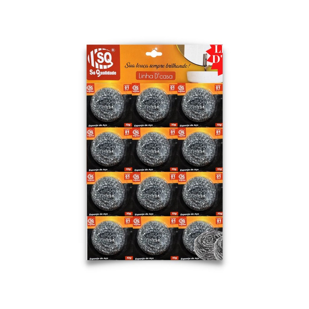 Esponja De Aço 10Gr Cartela Com 12 Unidades | Shopee Brasil