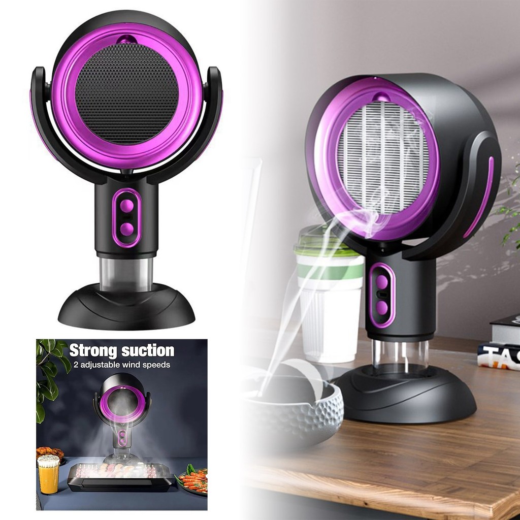 Mini Exaustor Preto E Roxo Portátil Com Filtro Removível Copo De Coleta ...