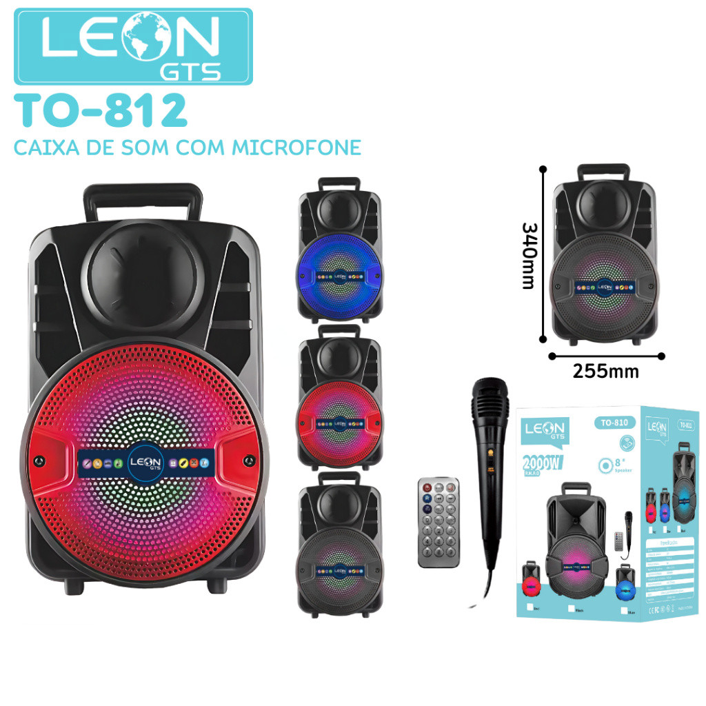 Poderosa 2000w PMPO Karaokê Caixa De Som Bluetooth Com Microfone e ...