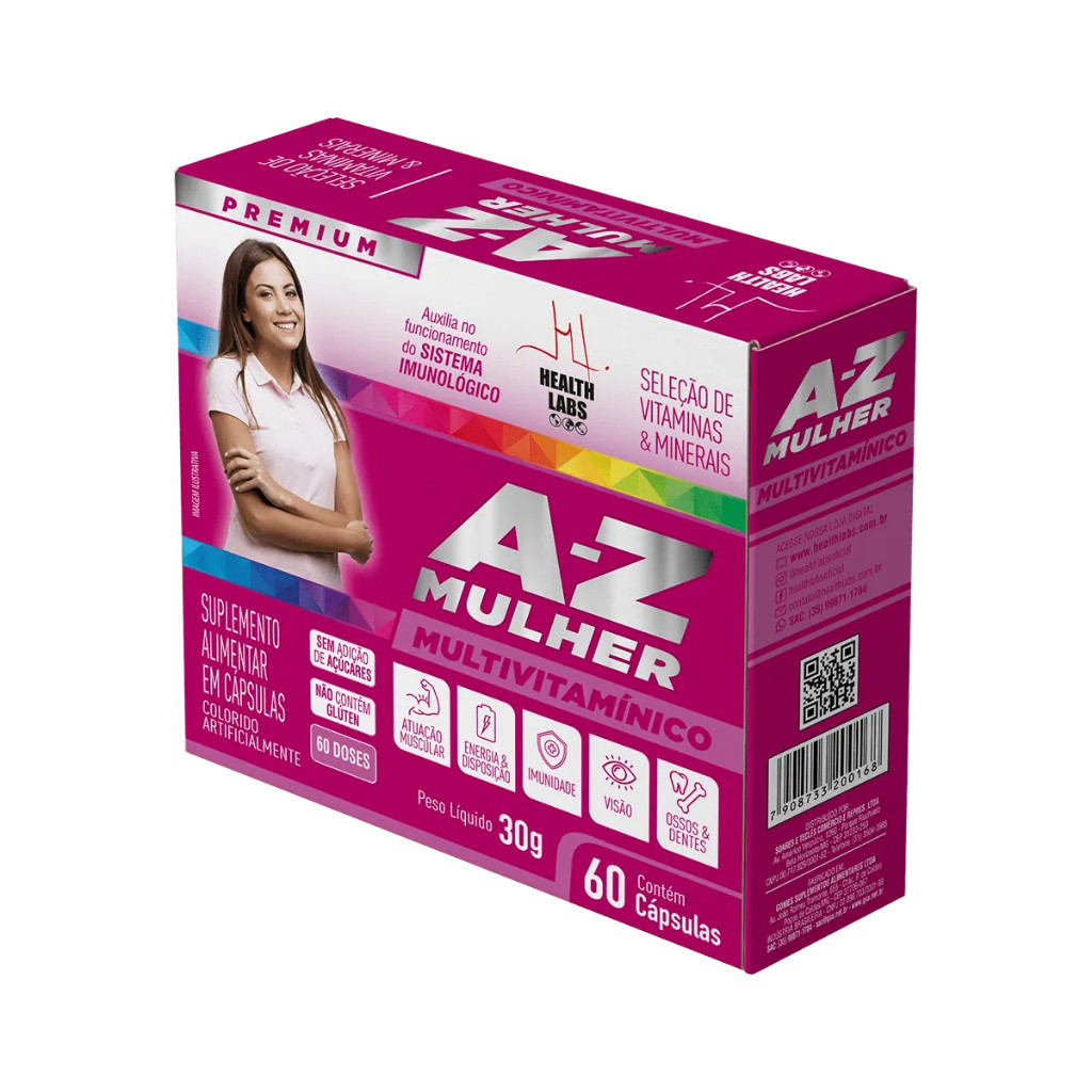 Multivitamínico A-Z Mulher 60 cápsulas - Health Labs | Shopee Brasil