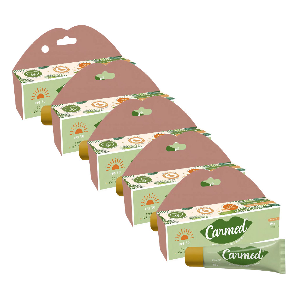 Cimed Carmed Água De Coco Hidratante Labial Com 10 gramas Kit Com 5 ...