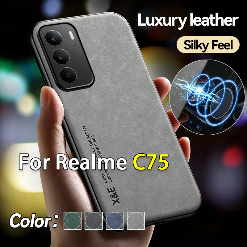 Invólucro Para Realme C75 4G RealmeC75 C63 C61 RealmeC65 Real me C 75 4G Suporte Magnético Carro ...
