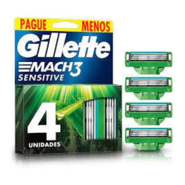 Kit 4 Unidades Refil Gillette Mach3 Sensitive - Original Belanet ...