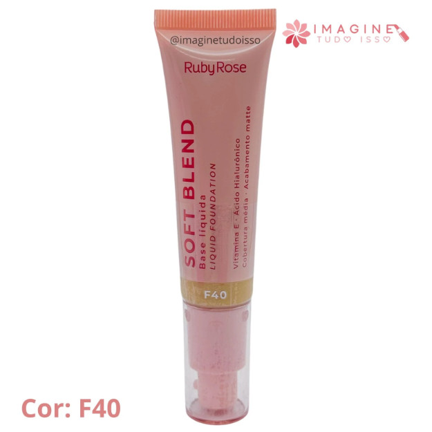 BASE LIQUIDA SOFT BLEND HB-M301-4 F40 / RUBY ROSE | Shopee Brasil