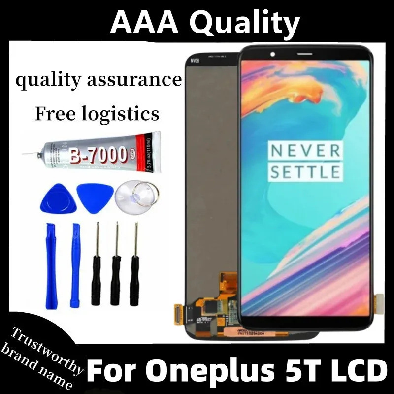 100 % Testado LCD Super AMOLED Para OnePlus 5T A5010 Display Tela De ...